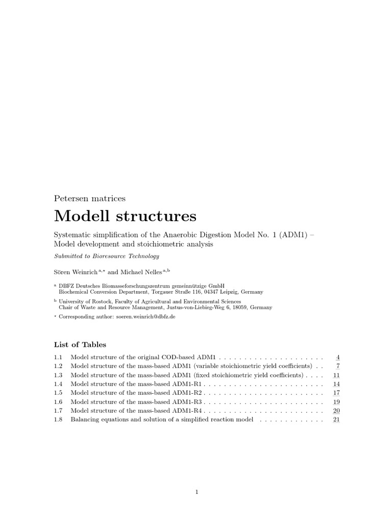 Modell Structures: Petersen Matrices | PDF | Acid | Chemical Process Engineering
