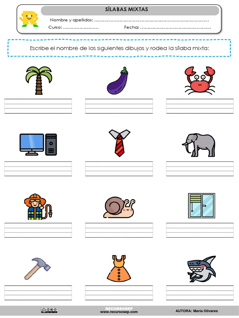Lectoescritura Silabas Mixtas | PDF | Juegos y actividades | Arte