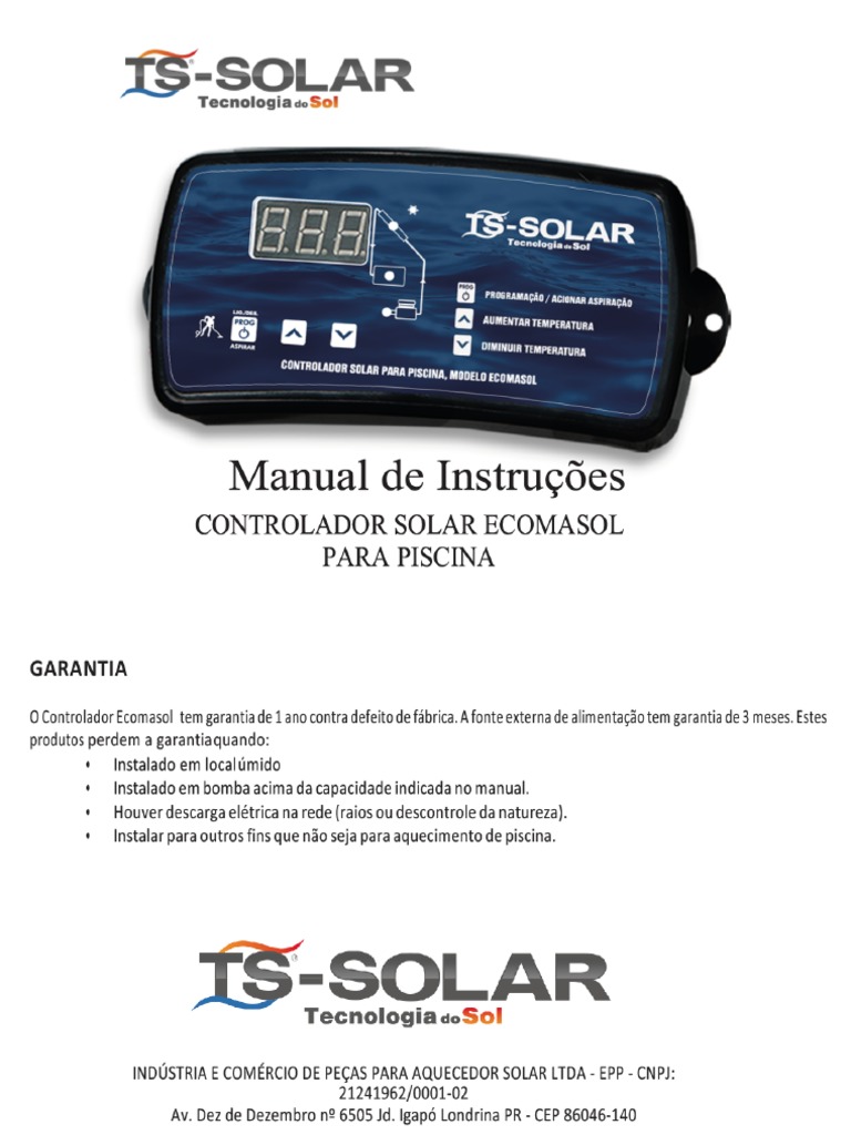 Manual Controladora TS Solar | PDF