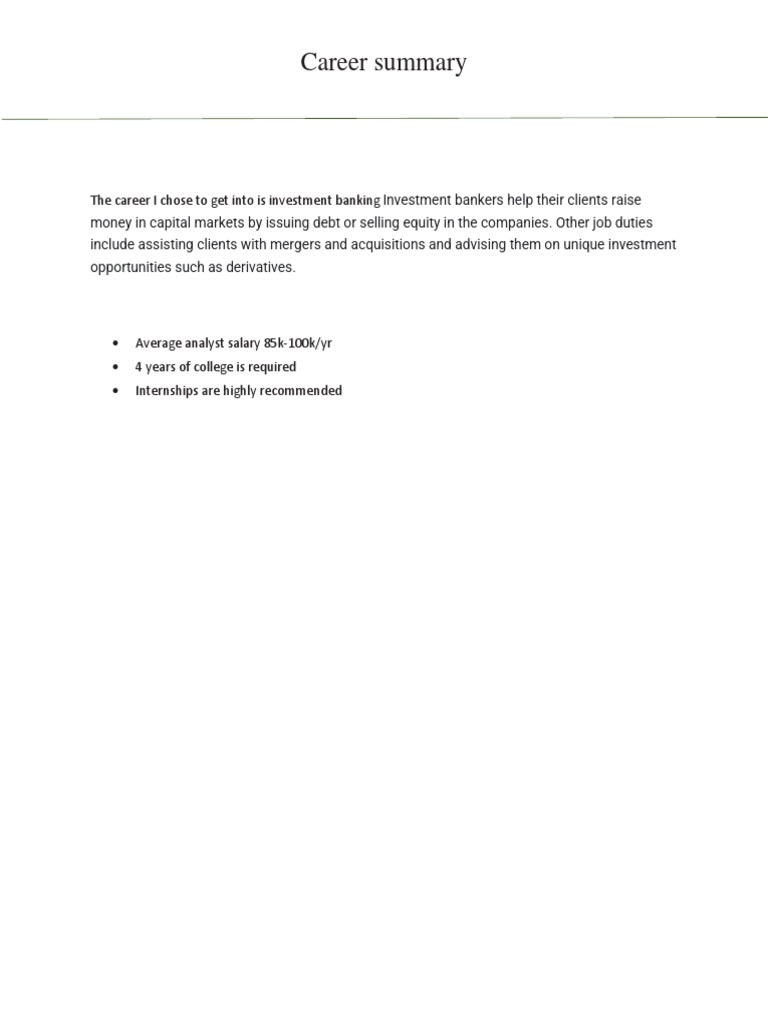 Career Summary | PDF | Business | Law
