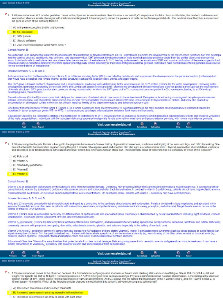 Nbme 27 With Answers and Explanations | PDF | Vaccines | Immune System