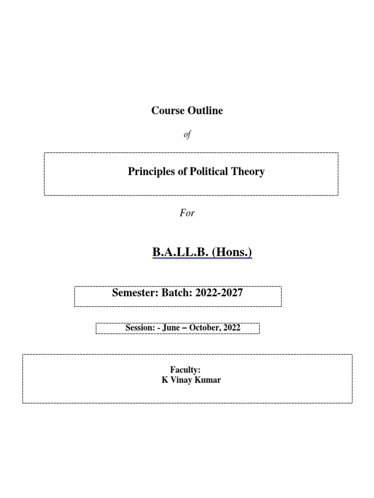 Principles of Political Science Course Outline | PDF | Political ...