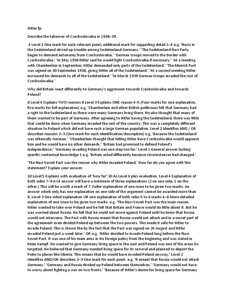 GCSE History Exam Guide | PDF | Adolf Hitler | Nazi Germany