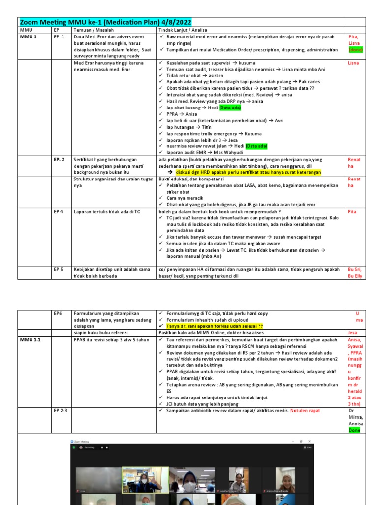 Notulen Zoom Meeting MMU | PDF