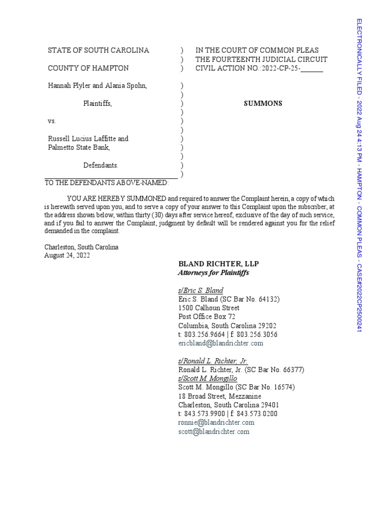 Plyler Complaint | PDF | Conservatorship | Common Law