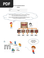 Cuadernillo Fonema M | PDF | Fonología | Fonética