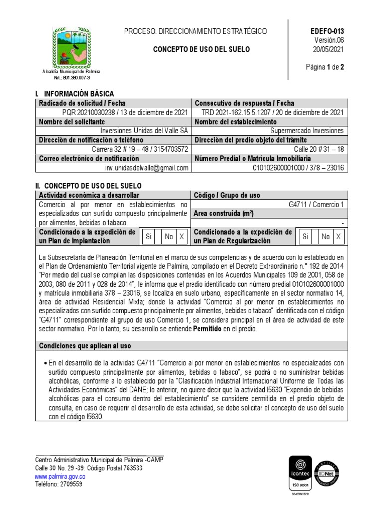 Concepto Uso de Suelo | PDF