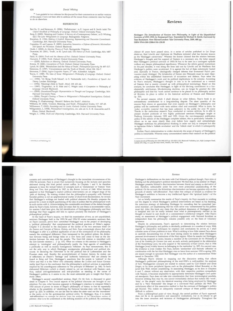 Emmanuel Faye Heidegger The Introduction Download Free Pdf Martin