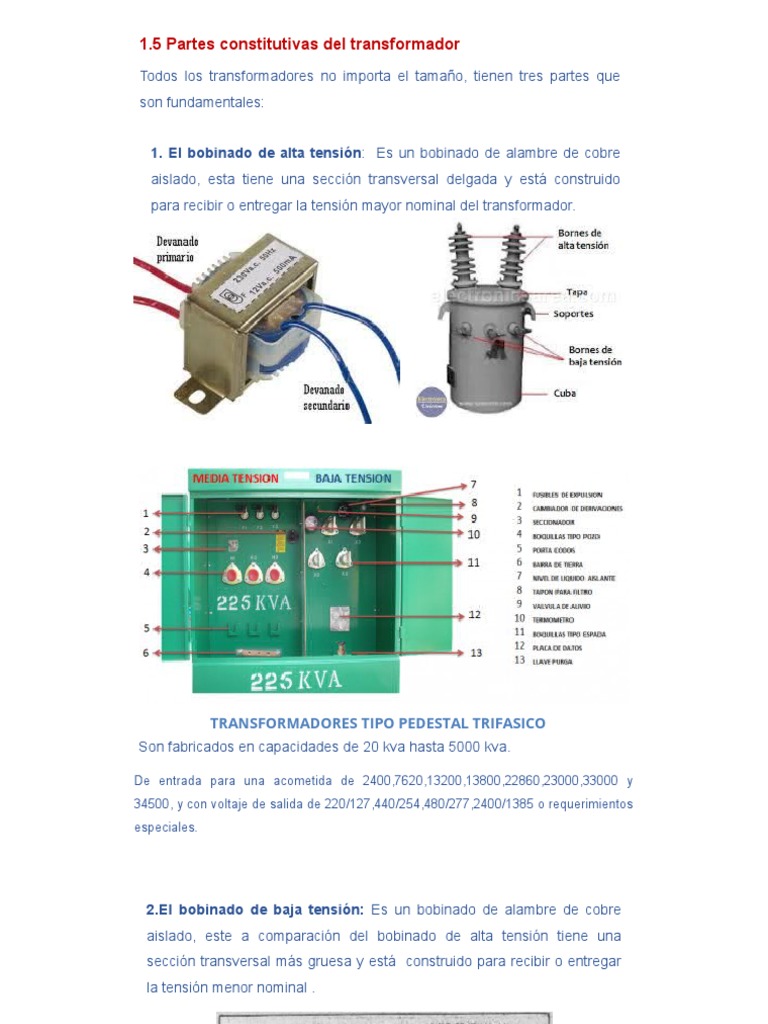 Partes Clave de Transformadores Trifásicos | PDF | Transformador ...