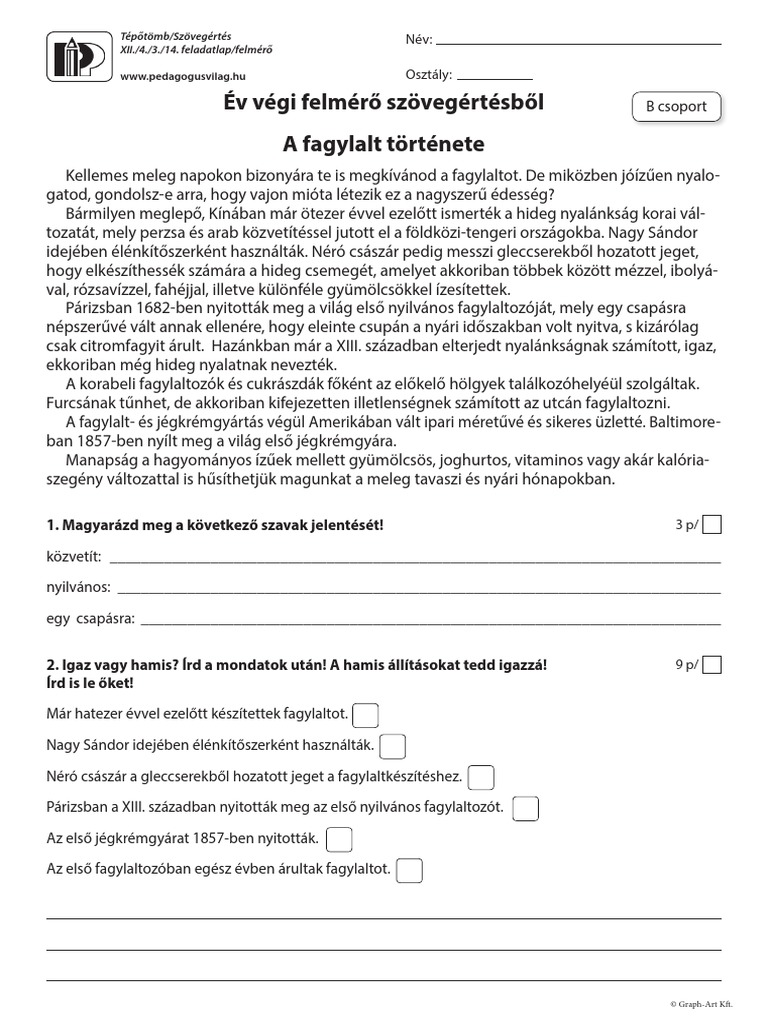 Szövegért. 3. Osztály | PDF