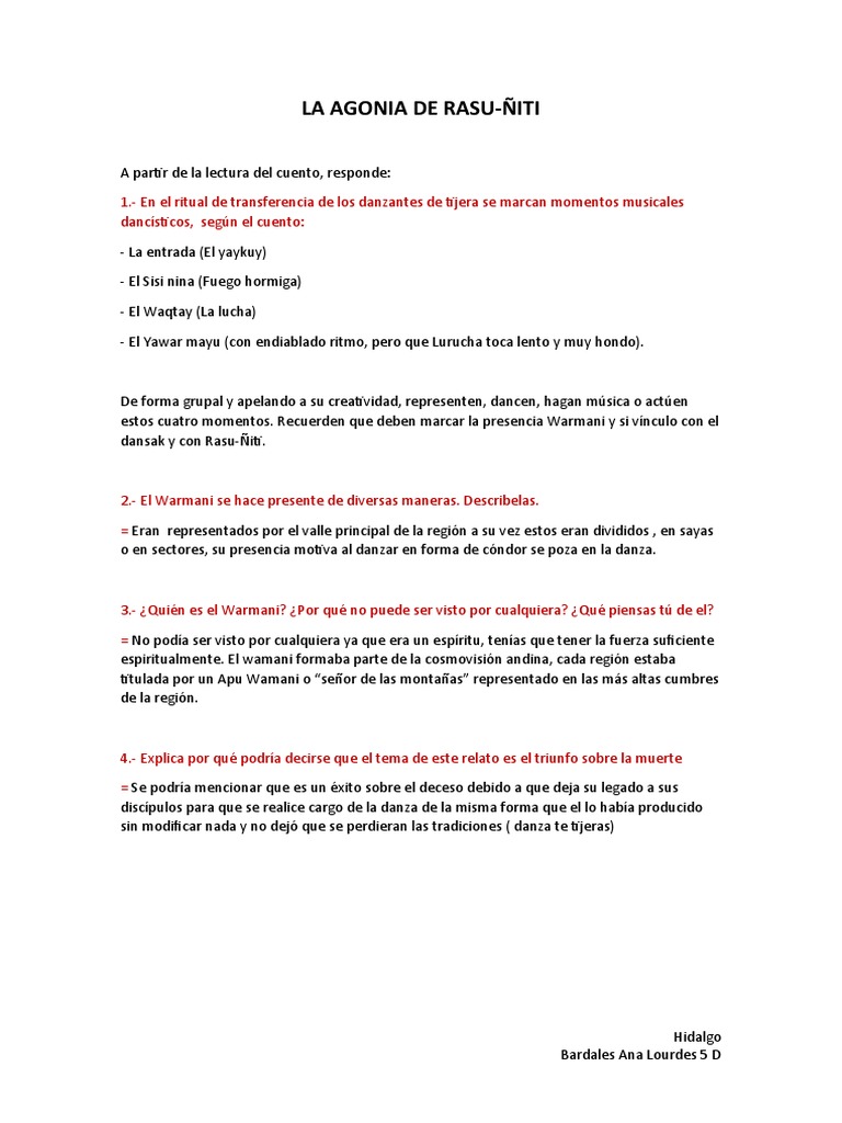 La Agonia de Rasu-Ñiti | PDF