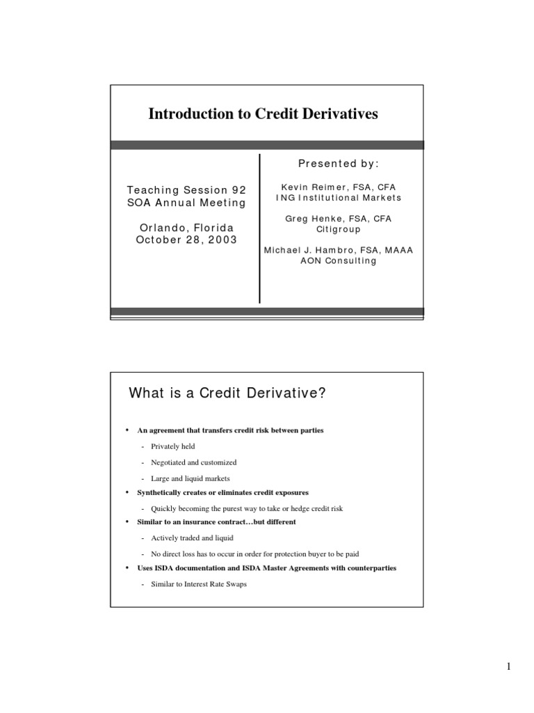 CDS Primer | PDF | Credit Default Swap | Derivative (Finance)