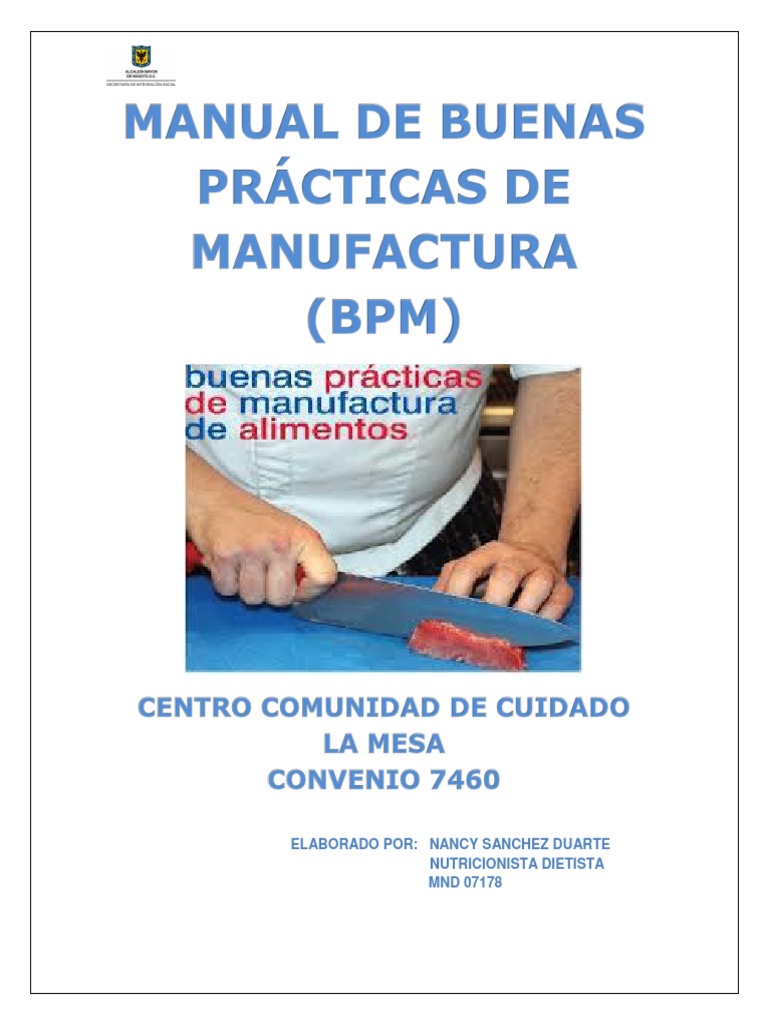 Manual BPM | PDF | Alimentos | Seguridad alimenticia