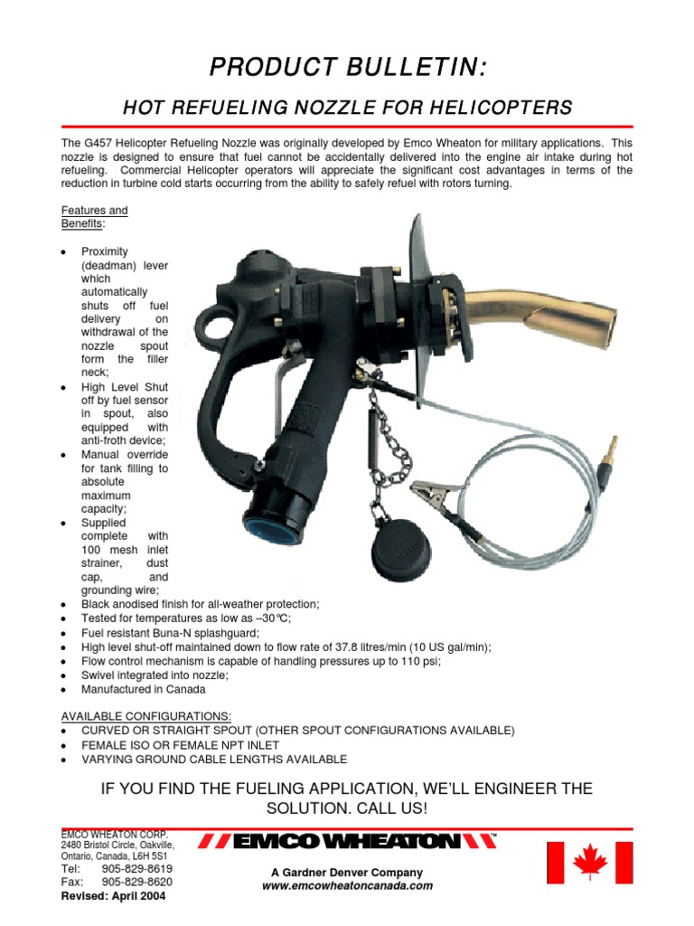 Product Bulletin:: Hot Refueling Nozzle For Helicopters | PDF | Turbine ...