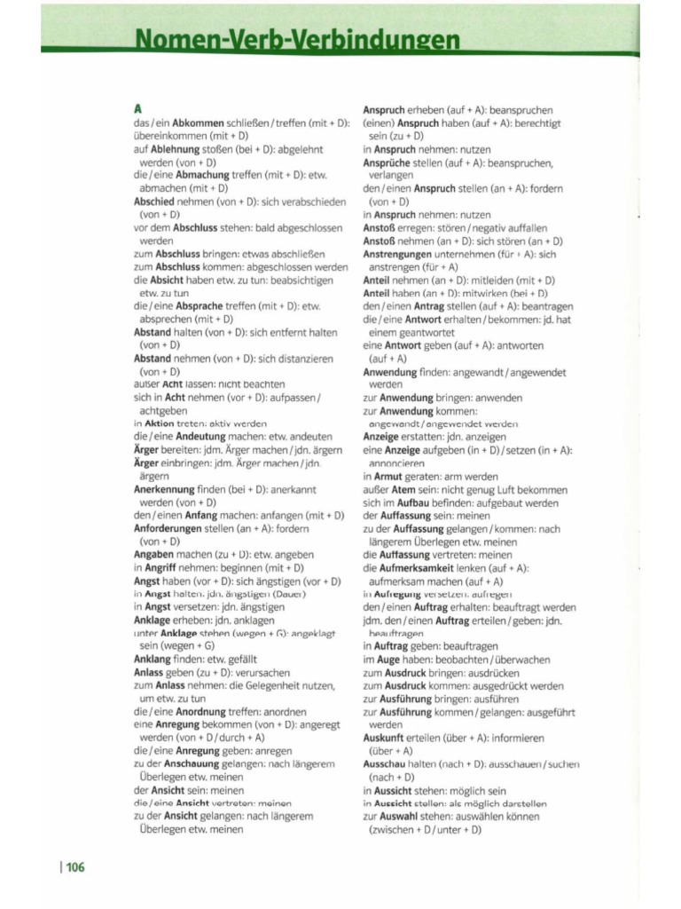 Verben Nomen Verbindungen Liste Pdf – JRFFPC