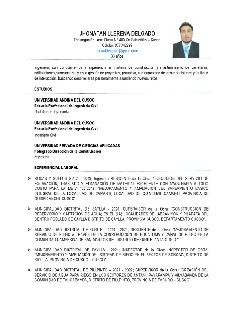 CV-JLD Documentado SUPERVICION | PDF | Seguridad y salud ocupacional ...