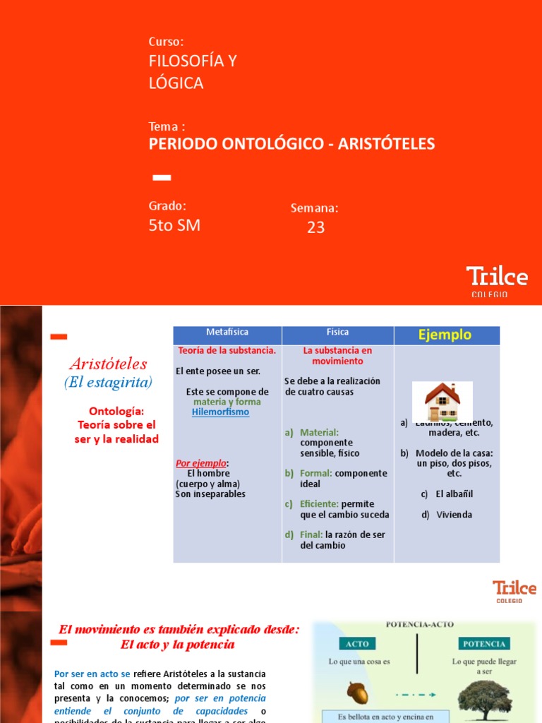 Semana 23 Periodo Ontológico Aristóteles | PDF | Aristóteles | Teoría ...