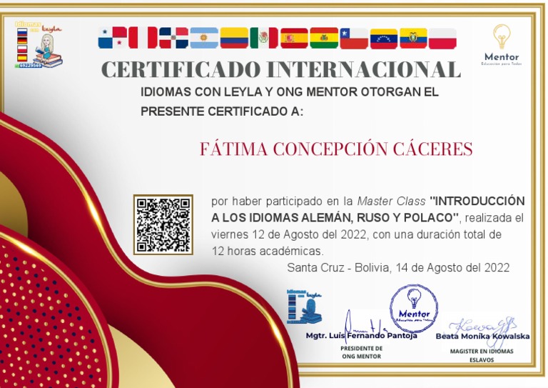 Fátima Concepción Cáceres - Idiomas Con Leyla | PDF