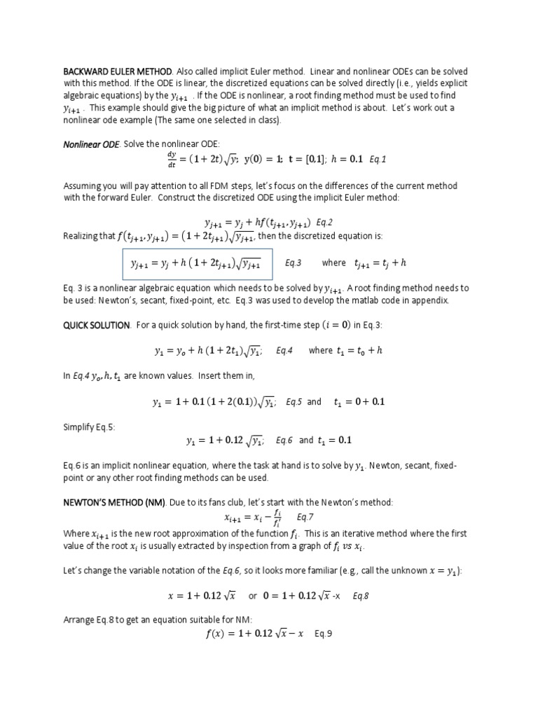 Nonlinear ODE. Solve The Nonlinear ODE | PDF | Ordinary Differential Equation | Nonlinear System