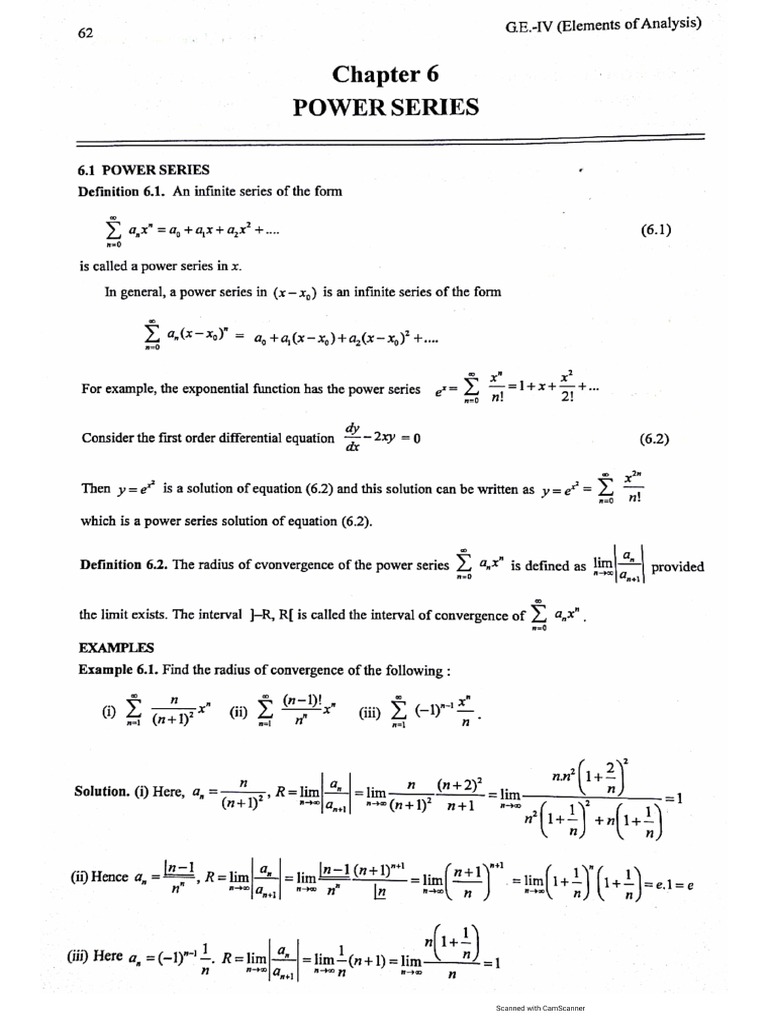 Power Series | PDF