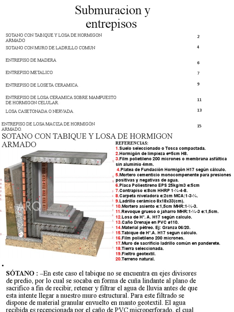 Submuracion y Entrepisos (Sosa Jesus) (Nicolas Cabrara | PDF | Hormigón ...