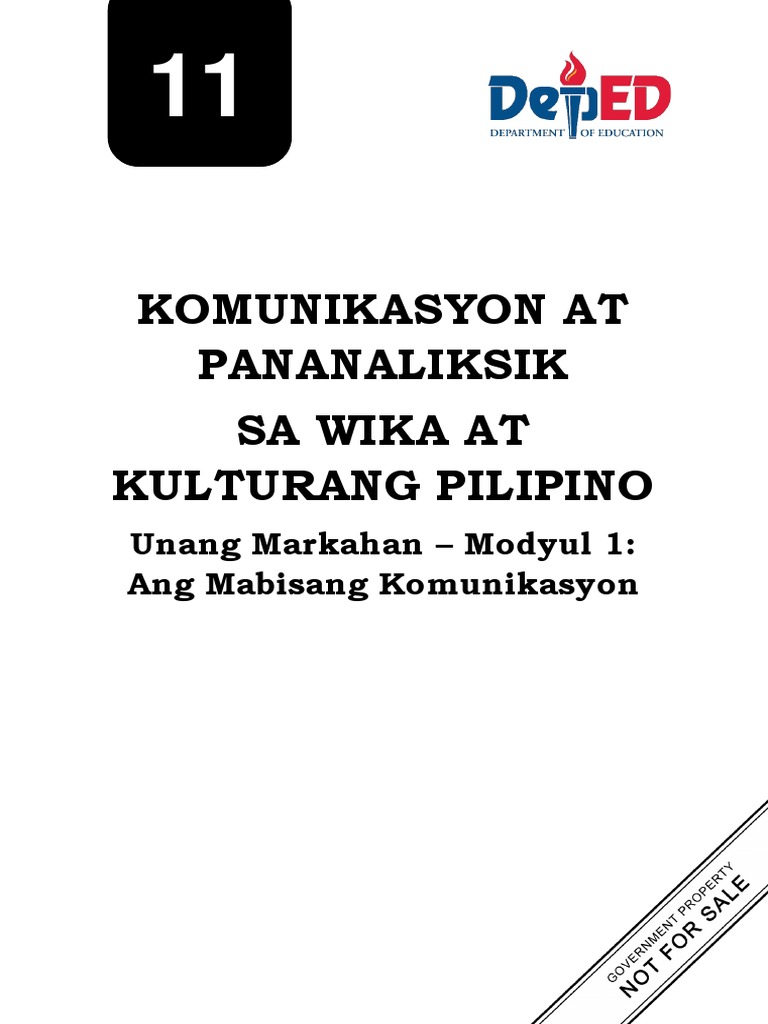 DO - SHS 11 - Komunikasyon-at-Pananaliksik - q1 - Mod1 | PDF