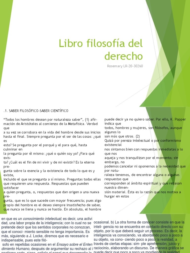 Libro Filosofía Del Derecho Primera Parte | PDF | Conocimiento | Science