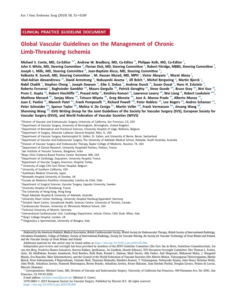 CLTI Guidelines ESVS SVS WFVS | PDF | Clinical Medicine | Medical ...