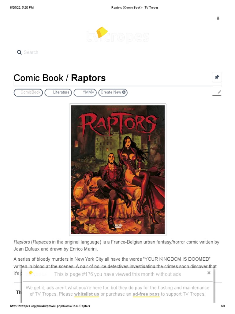 Raptors (Comic Book) - TV Tropes | Download Free PDF | Vampires