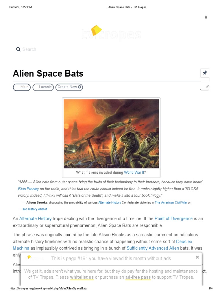 Alien Space Bats - TV Tropes | PDF | Alternate History