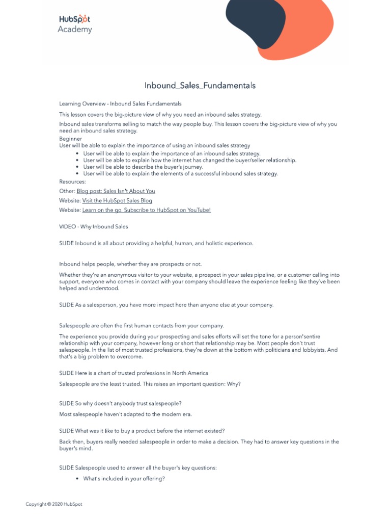 Inbound Salesscript | PDF