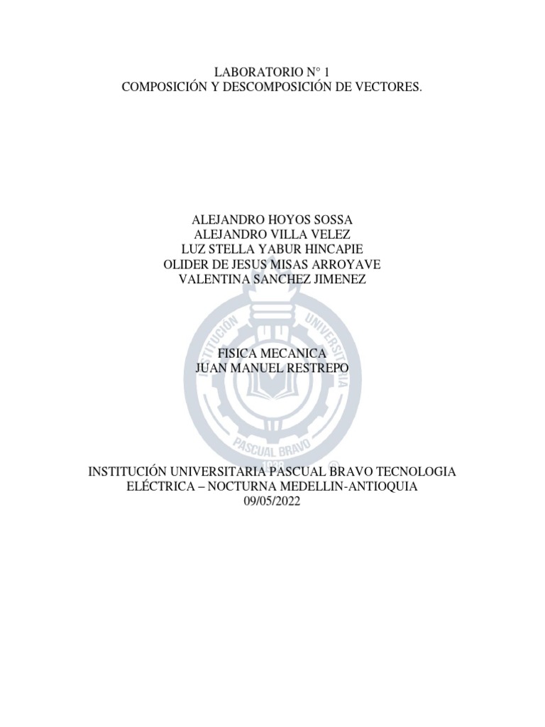 Análisis De La Composición Y Descomposición De Vectores Mediante