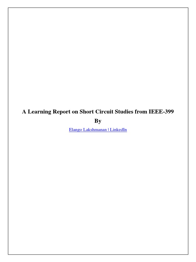 Short Circuit Studies Overview: IEEE-399 | PDF | Electrical Impedance ...