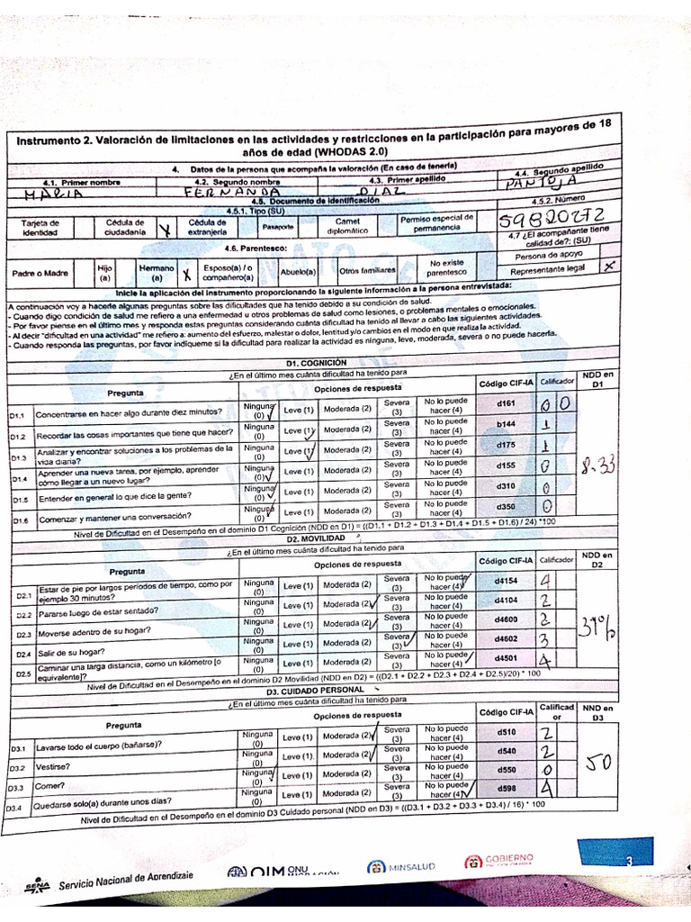 Whodas 2.0 Maria Fernanda Diaz | PDF