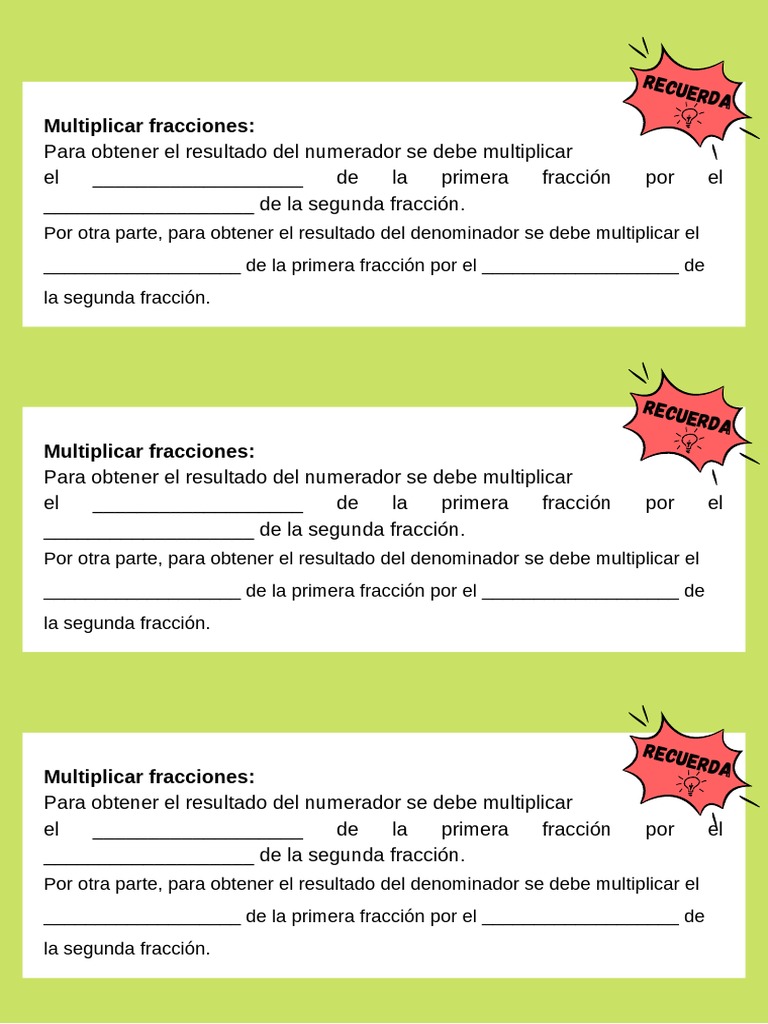 Cómo multiplicar fracciones fácilmente | PDF | Multiplicación | Aritmética