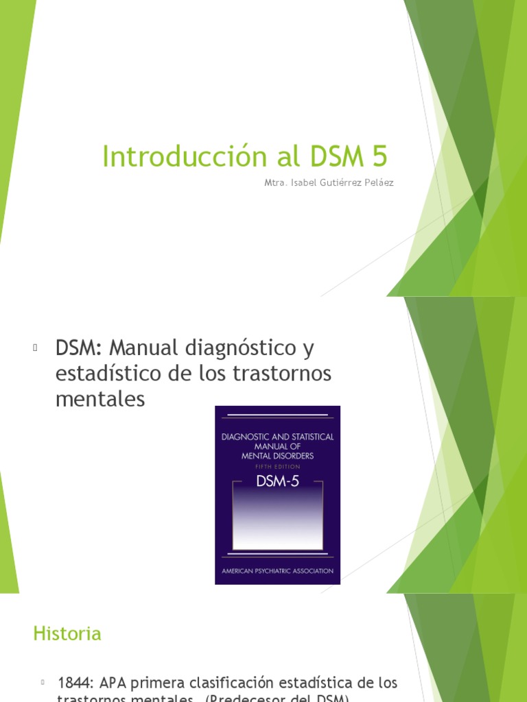 Intro Al DSM 5 | PDF | Manual Diagnóstico y Estadístico de los Trastornos Mentales | Trastorno ...