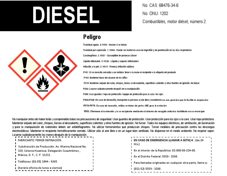 Etiqueta para Diesel | PDF | Química