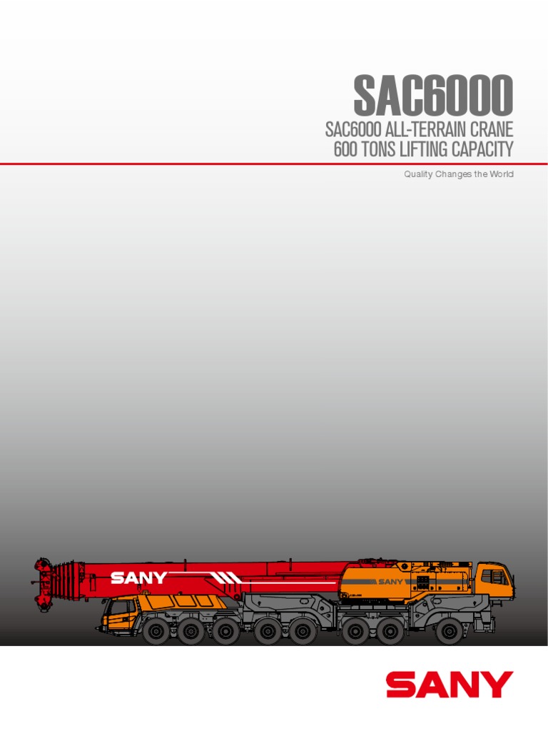 SANY SAC 6000 600 Tons | PDF | Crane (Machine) | Brake