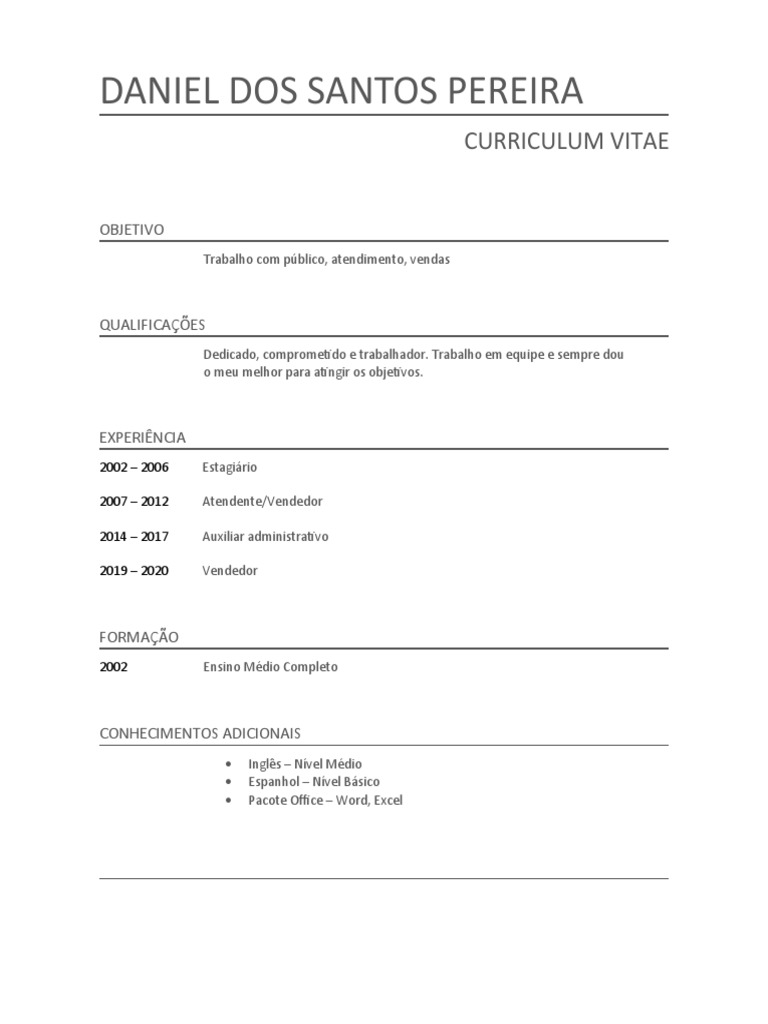Curriculo Fake | PDF
