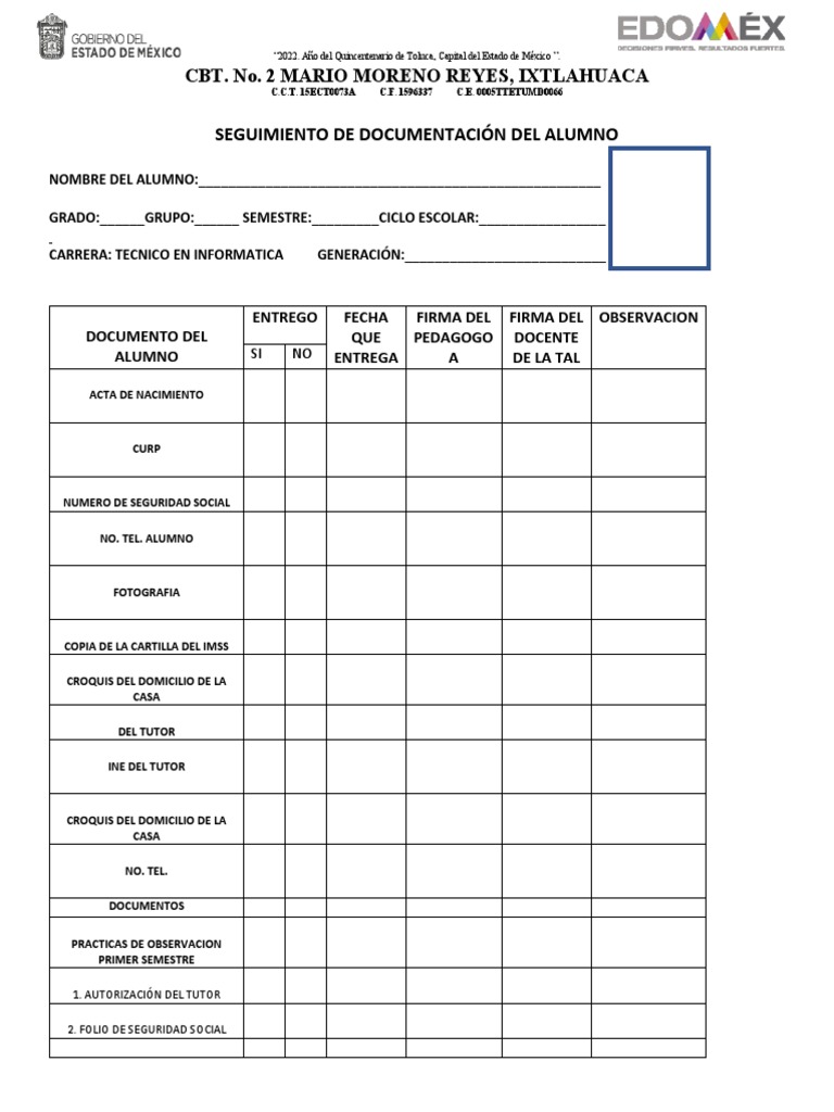 Doctos. Del Alumno | PDF