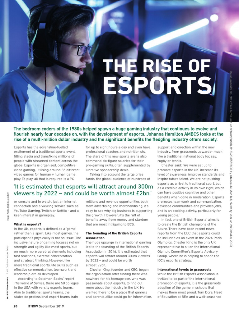 The Rise Of: Esports | PDF | Sports | Teachers