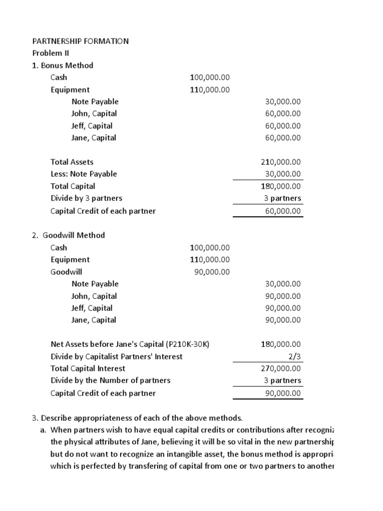 Problems Partnership Formation | PDF | Debits And Credits | Economies
