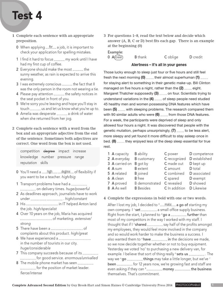 Complete Advanced Assessment Units 4&10 | PDF | Multilingualism ...
