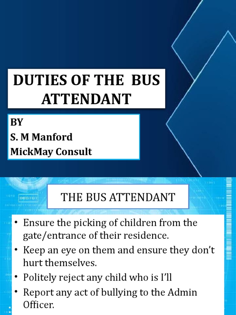 Duties of The Bus Attendant | PDF