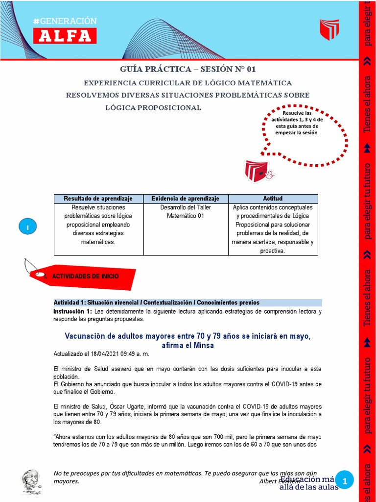 Guía Práctica 01 Lógica Proposicional | PDF | Proposición | Lógica