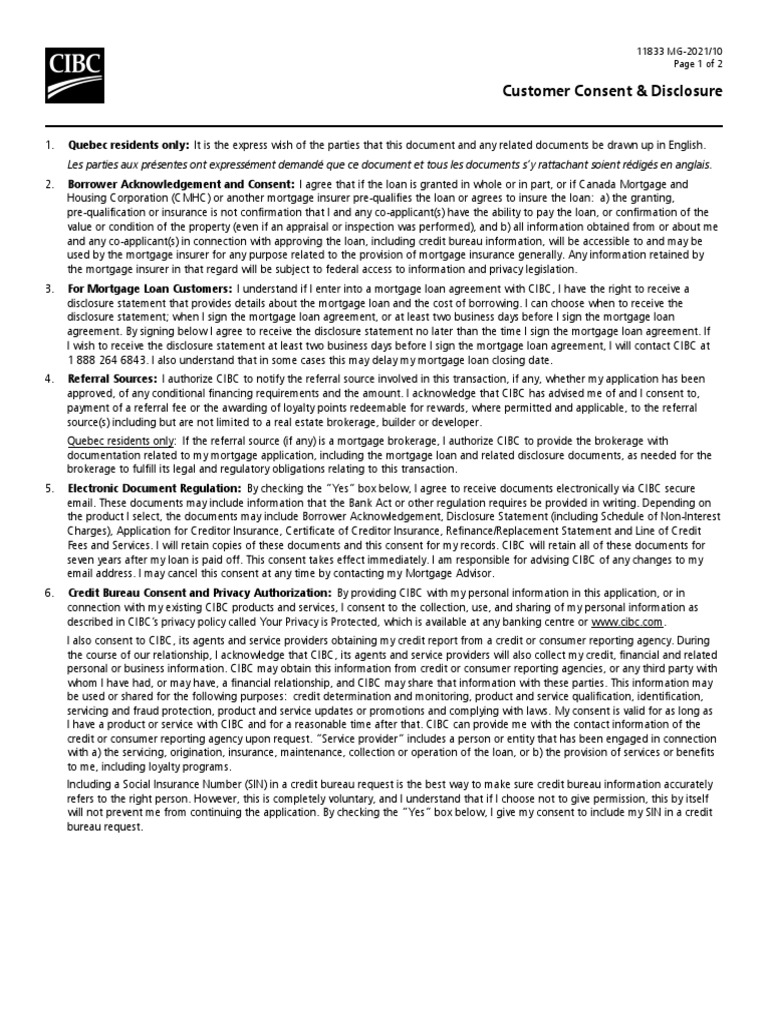 CB Consent Cibcgenerated | PDF | Mortgage Loan | Mortgage Broker