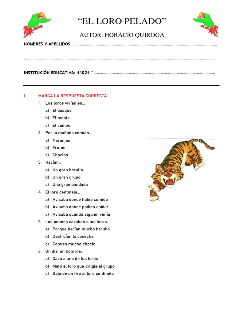 Comprension Del Loro Pelado | PDF