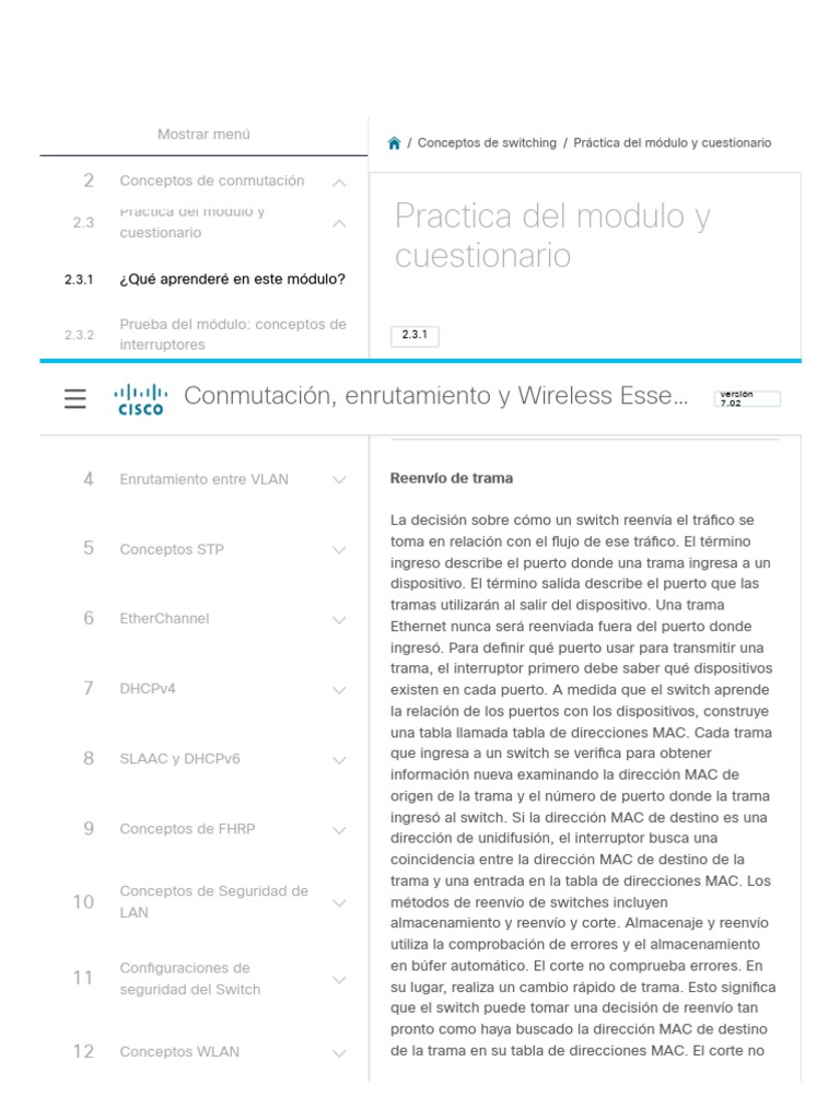 Switching, Routing, y Wireless Essentials - Práctica Del Módulo y Cuestionario | Descargar ...