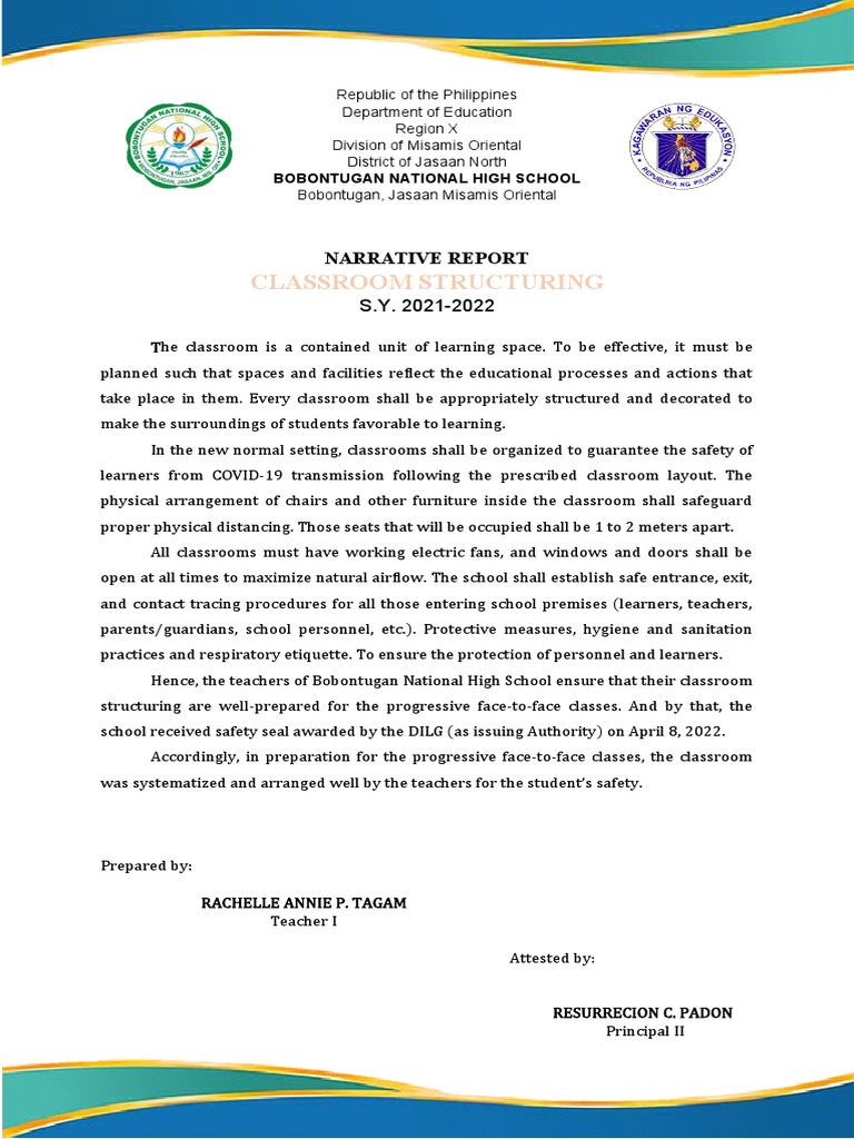 Accomplishment Classroom Structuring | PDF