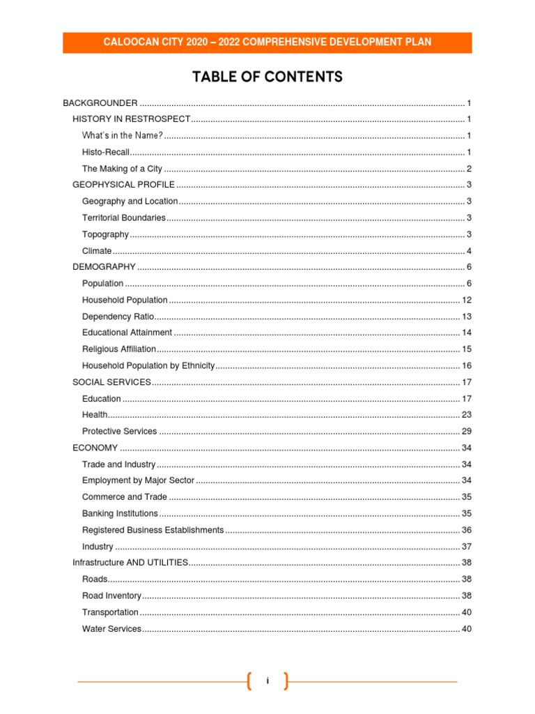 CALOOCAN - CDP 20 22 Final | PDF | Infrastructure